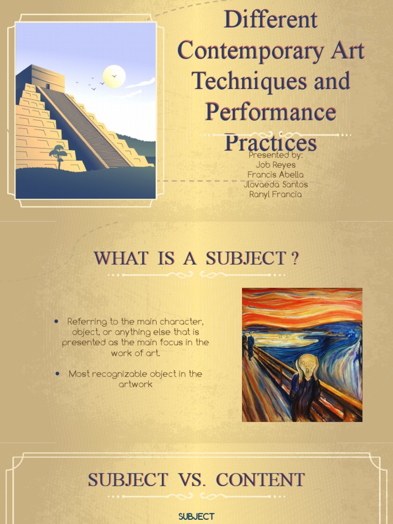 Different Contemporary Art Techniques and Performance Practices | PDF ...