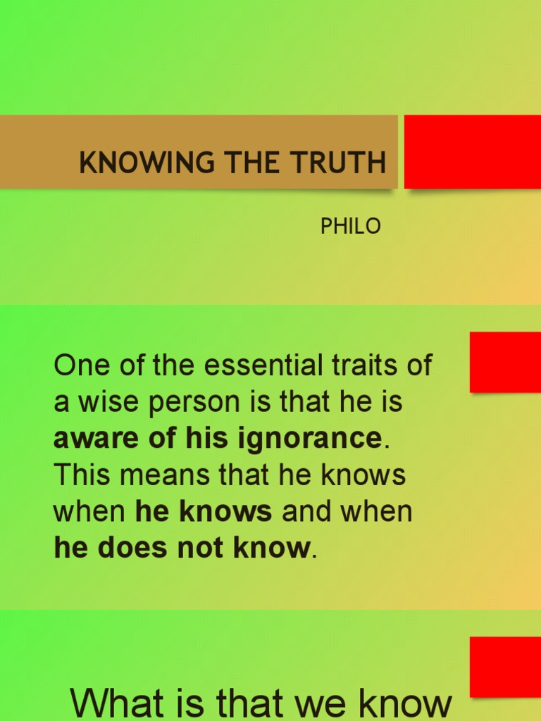 3 - Knowing The Truth | PDF | Proposition | Epistemological Theories