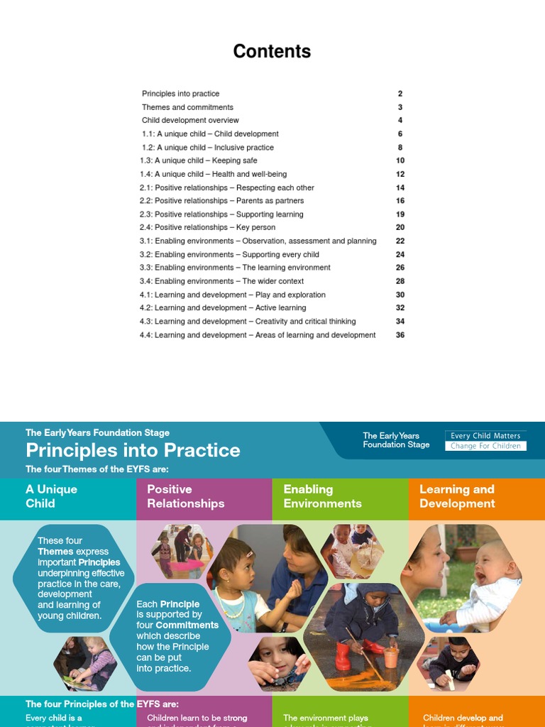 EYFS Principles Into Practice Cards | PDF | Child Development ...