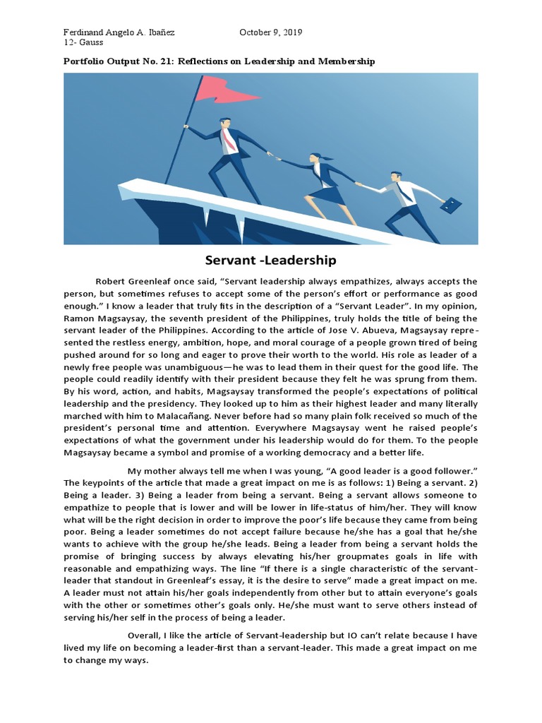 Portfolio Output No 21 | PDF | Servant Leadership | Human Nature