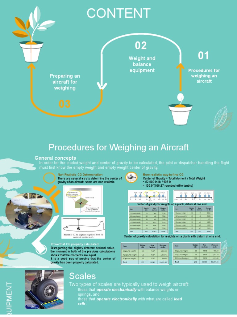 Aircraft Weight and Balance Procedures | PDF | Weighing Scale | Weight