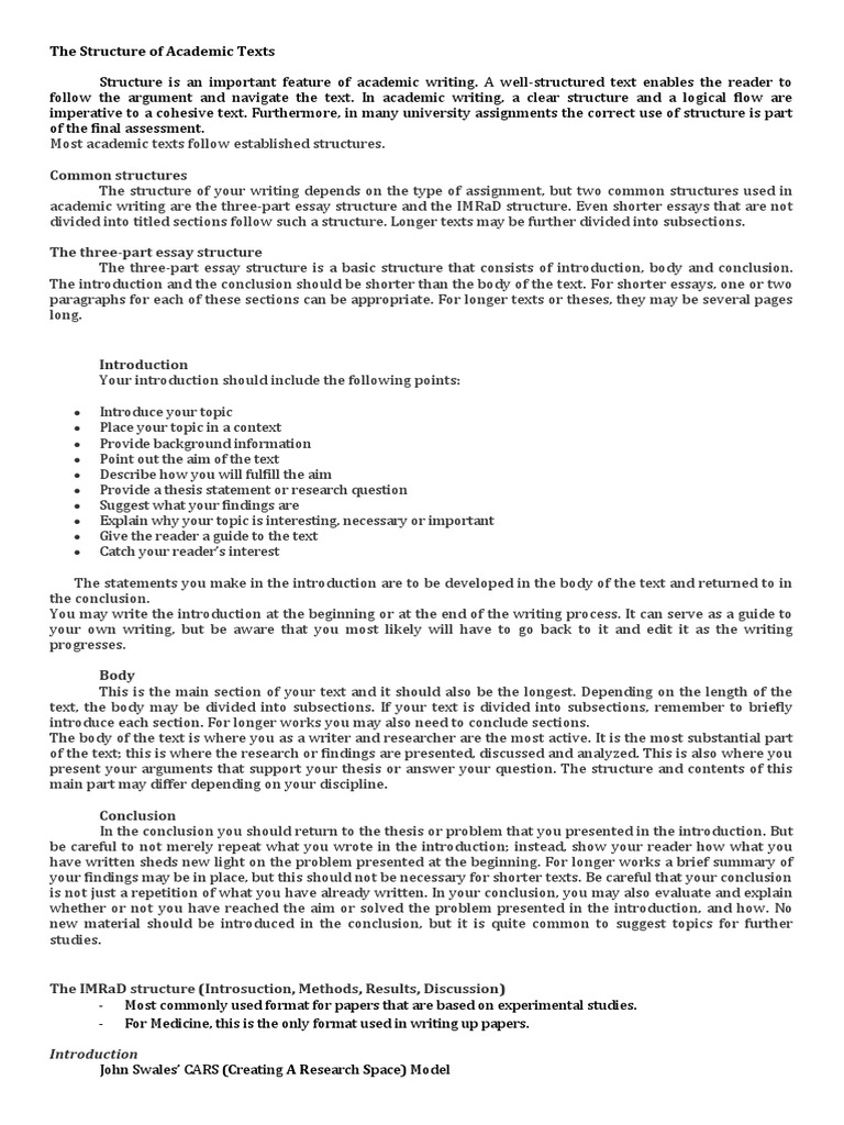 The Structure of Academic Writing: A Guide to Common Structures and ...