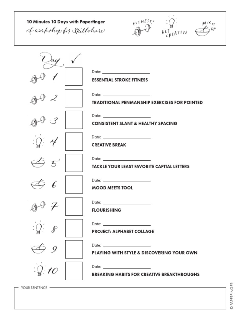 10 Minutes For 10 Days Calendar | PDF