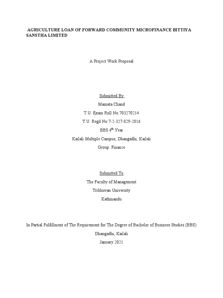 Agriculture Loan of Forward Community Microfinance Bittiya Sanstha ...