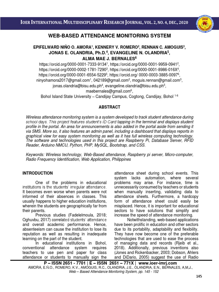 Web - Based Attendance Monitoring System | PDF | Scrum (Software ...