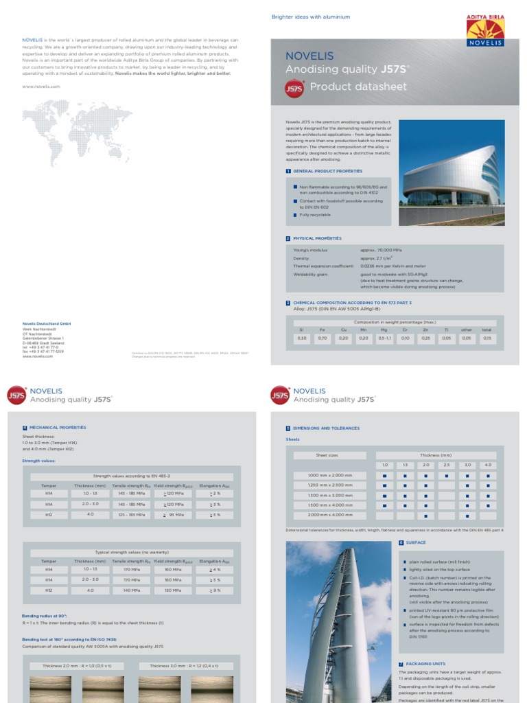 J57S-5005 Sheets PDF | PDF | Aluminium | Metals