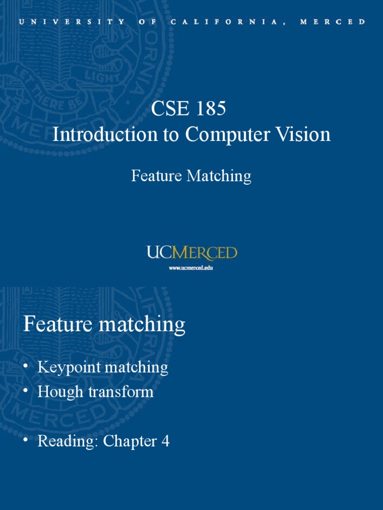 CSE 185 Introduction To Computer Vision: Feature Matching | PDF | Algorithms | Cybernetics