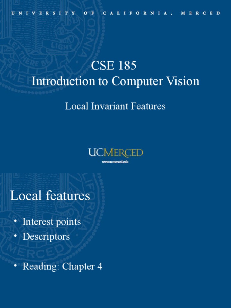 CSE 185 Introduction To Computer Vision: Local Invariant Features | PDF | Algorithms | Linear ...