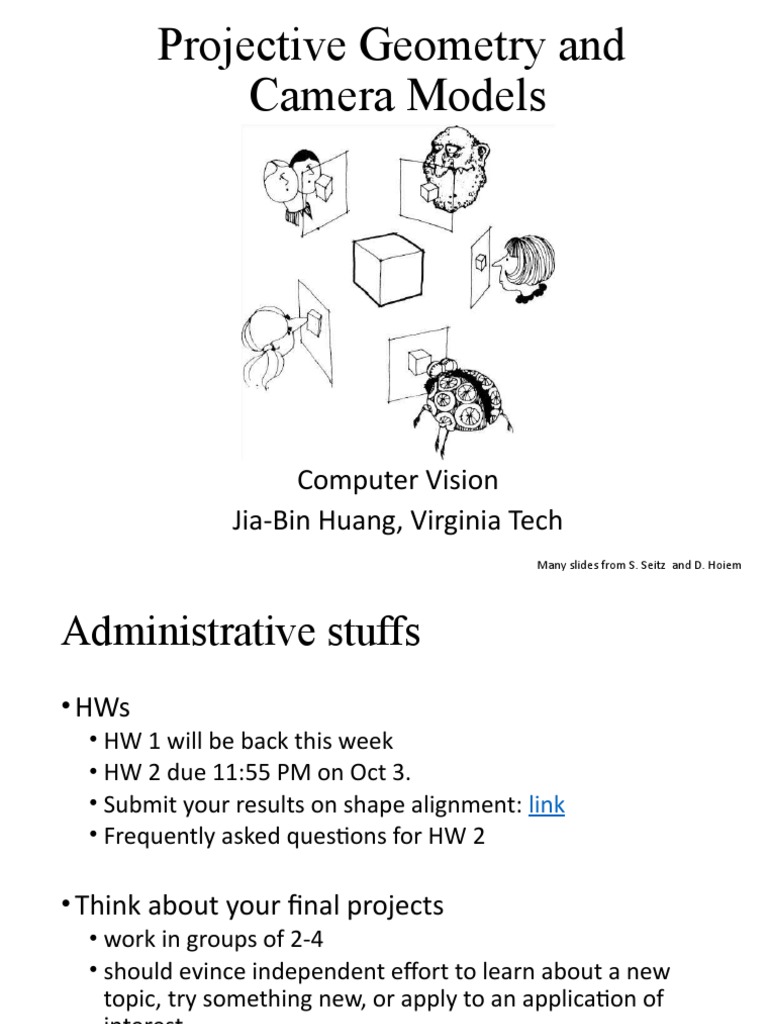 Projective Geometry and Camera Models: Computer Vision Jia-Bin Huang ...