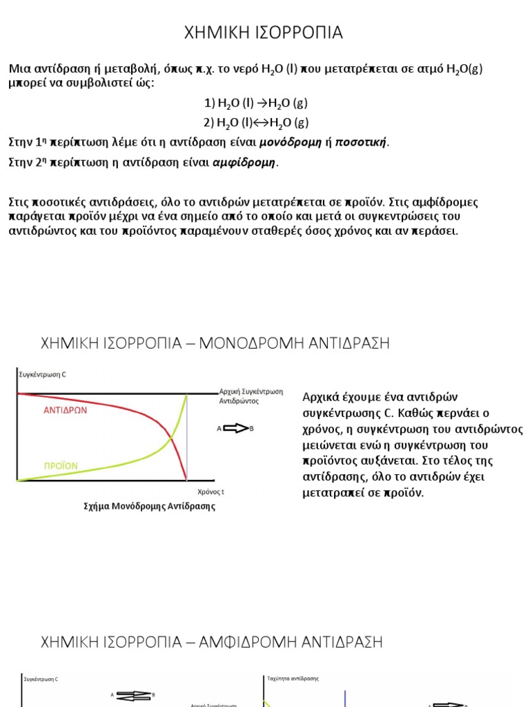 ΧΗΜΙΚΗ ΙΣΟΡΡΟΠΙΑ | PDF