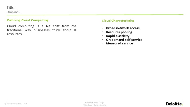 Deloitte Cloud - Task 1 - Understanding Cloud Computing - Template | PDF