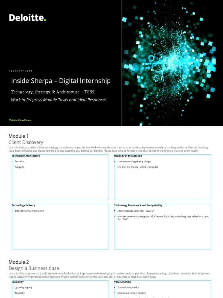 Deloitte TSI - Virtual Internship - Templatev4 | PDF | Online Banking ...