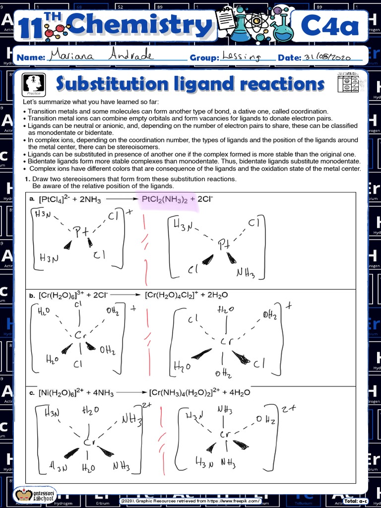 C4 Chemistry 11° | PDF | Coordination Complex | Ligand