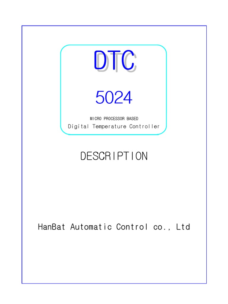 DTC 5024 Digital Temperature Controller | PDF | Parameter (Computer ...