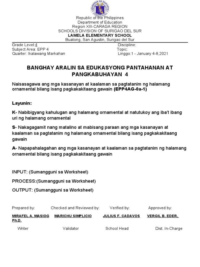 Las Epp 4 Q2 W1 | PDF