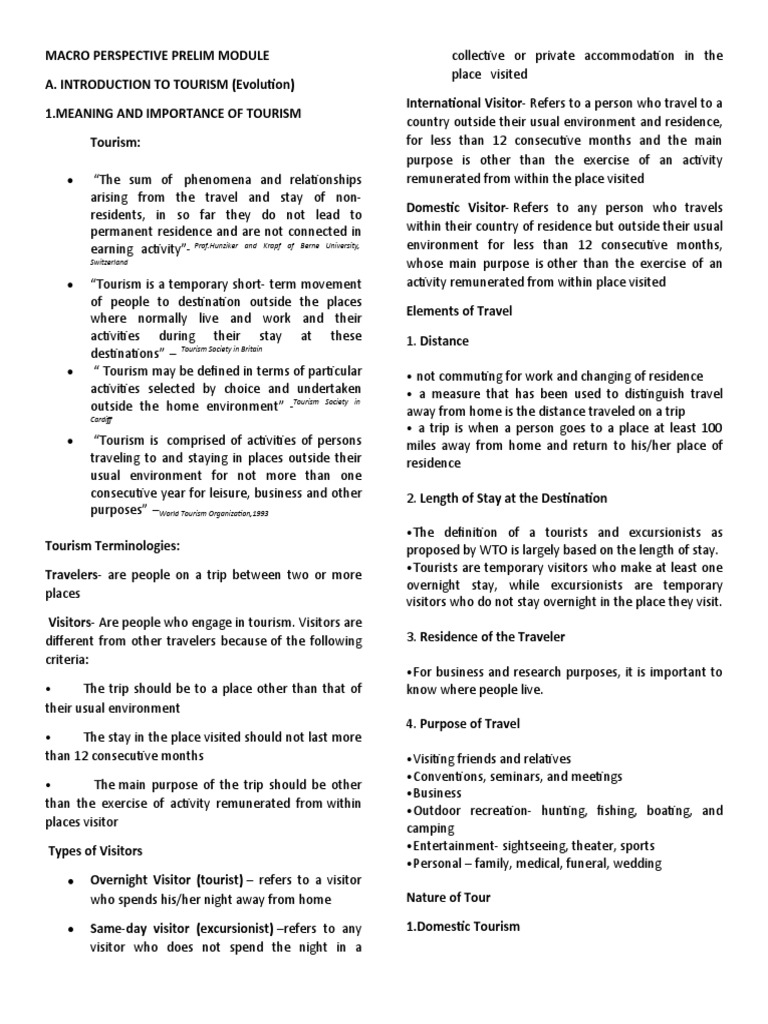 Macro Perspectives on Tourism and Hospitality | PDF | Market ...