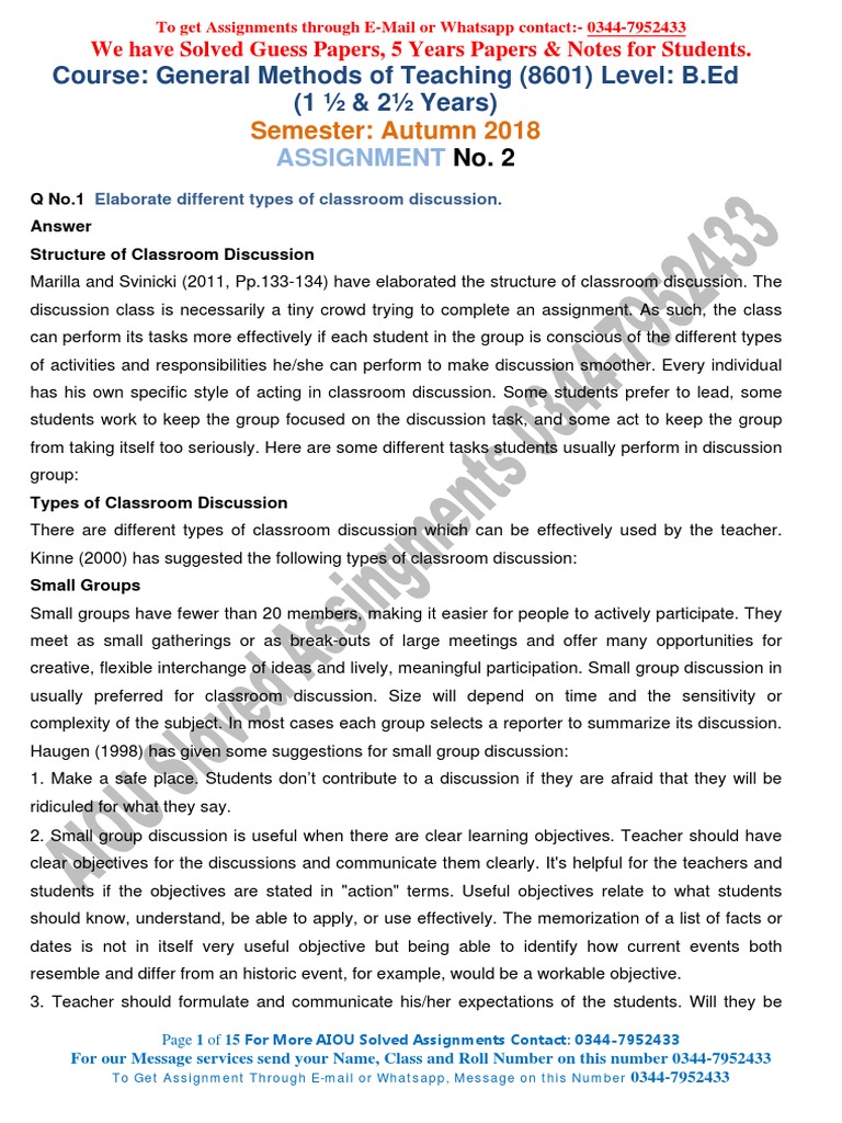 8601-2 Autumn 2018 PDF | PDF | Teachers | Educational Assessment