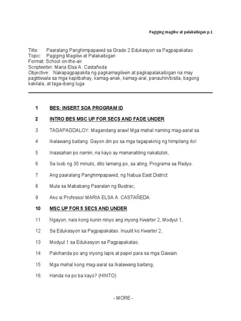 Output - School On The Air | PDF