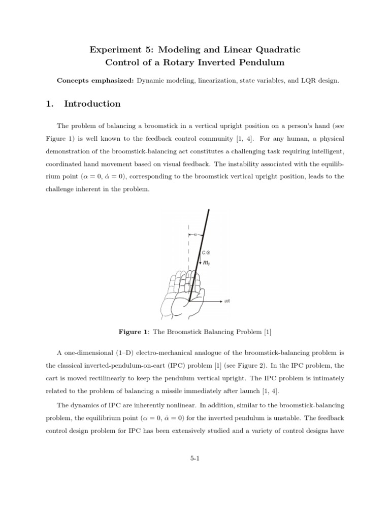 LQR For Rotating Inverted Pendulum | PDF | Control Theory | Torque