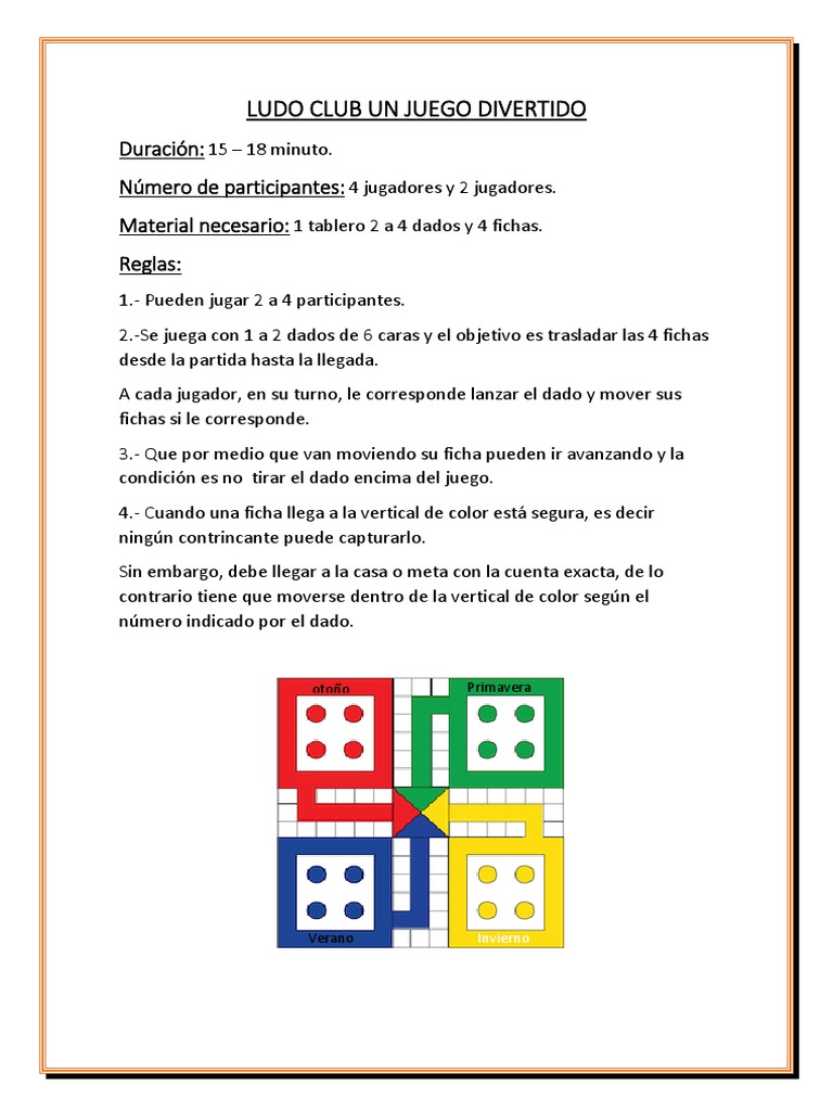 Reglas para Jugar Ludo en 4 Jugadores | PDF