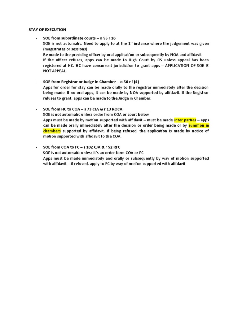 Understanding Stay of Execution Procedures | PDF