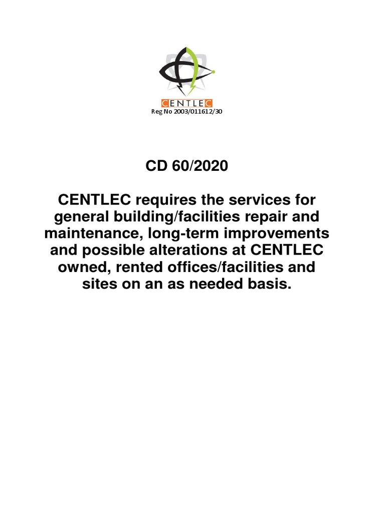 CENTLEC Facilities Maintenance RFP | PDF | Specification (Technical ...