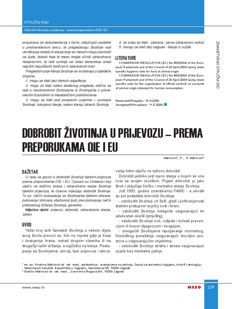 Dobrobit Zivotinja | PDF