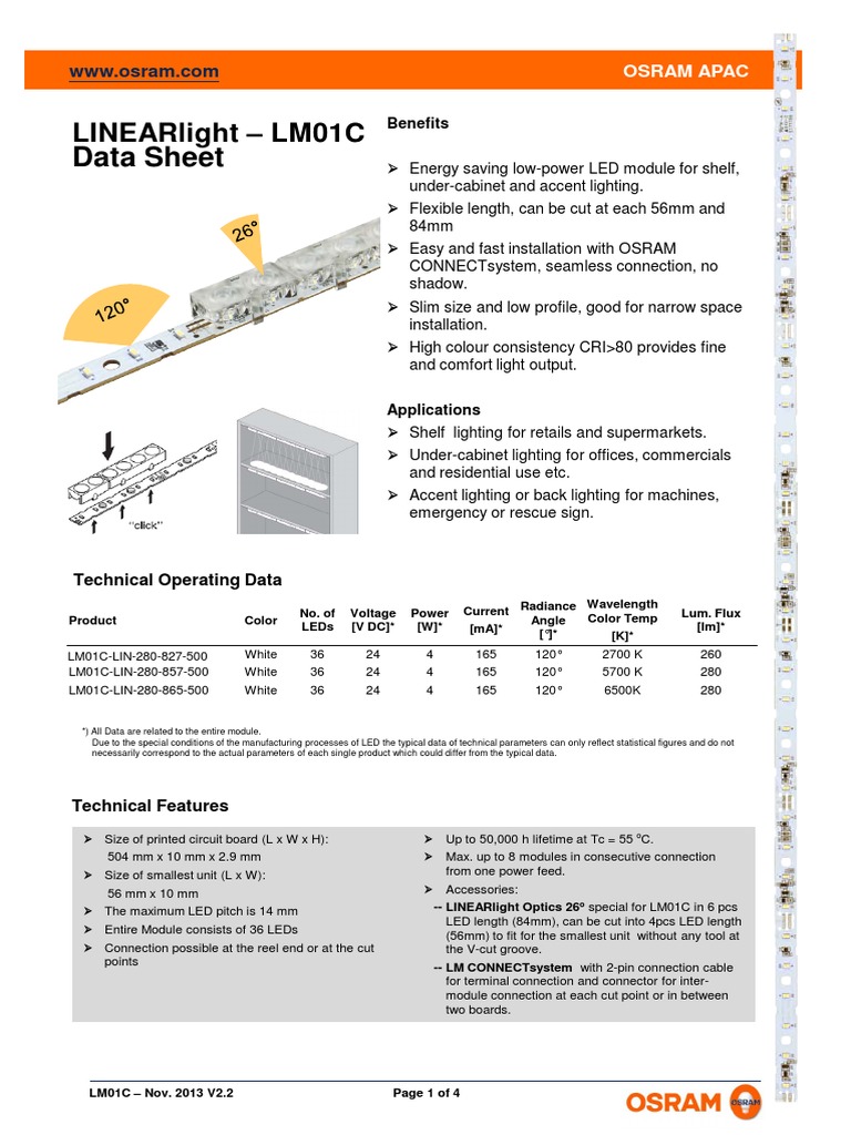Data Sheet: Linearlight - Lm01C | PDF