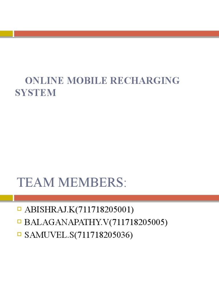 Online Mobile Recharging System | PDF
