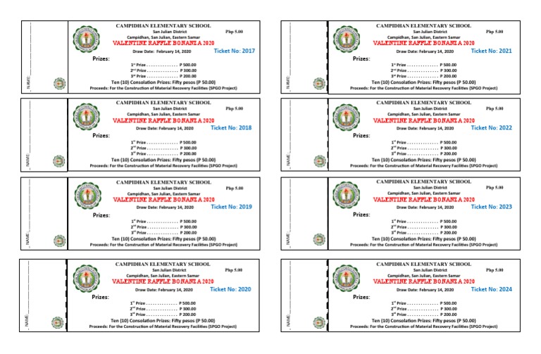 Raffle Ticket (Feb. 14, 2020) | PDF | Gambling Games | Currency