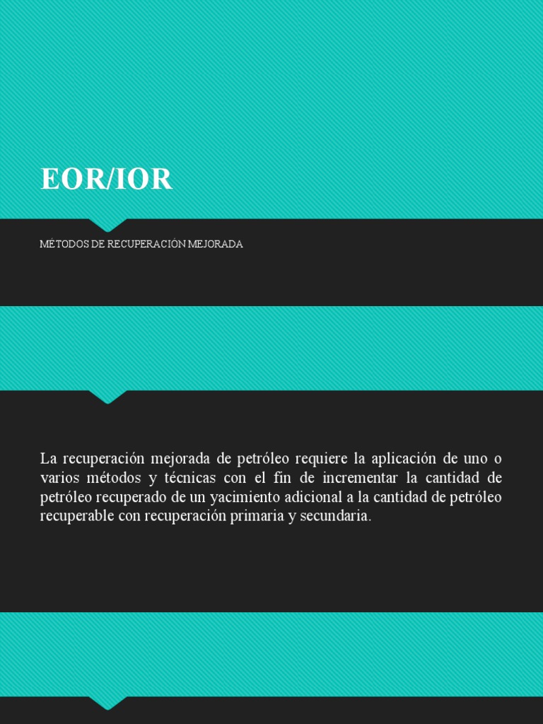 Métodos de Recuperación Mejorada (Eor/ior) | PDF | Fluido | Petróleo