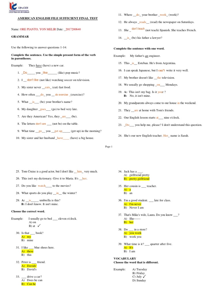 English Grammar Test Prep | PDF | Syllable | Stress (Linguistics)