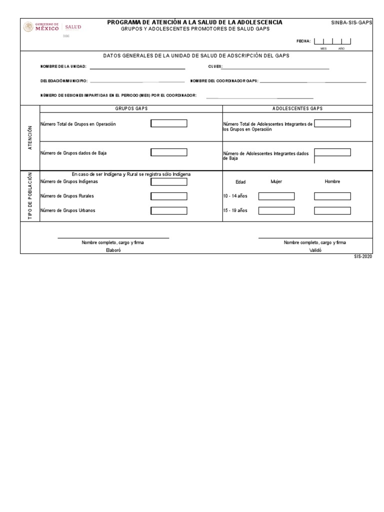 Sinba-Sis-Gaps 2020 | PDF | Médico de atención primaria | Salud y bienestar