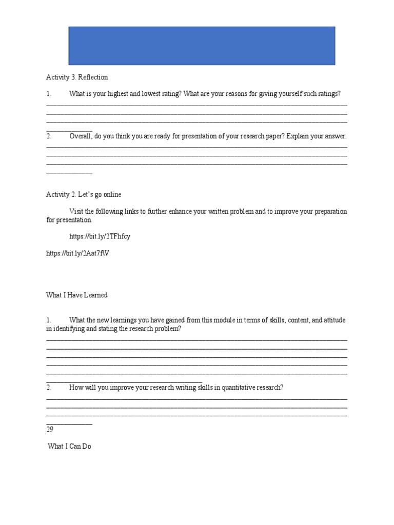 Activity Sheet PR | PDF | Rubric (Academic) | Creativity