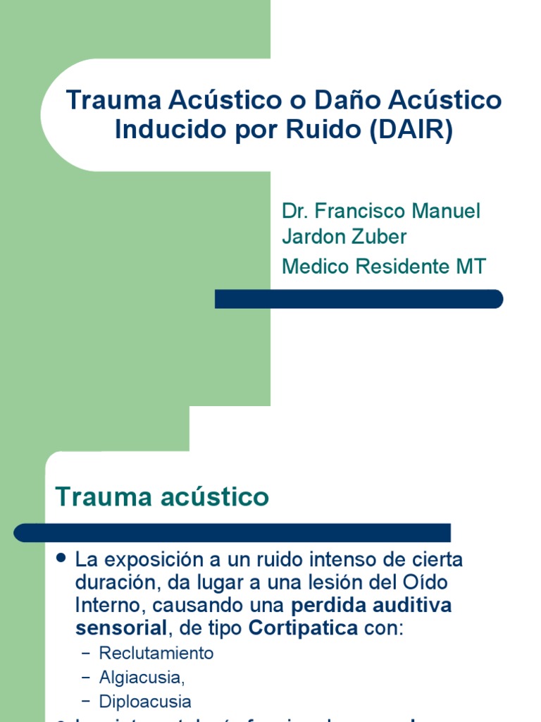 Trauma Acústico: Diagnóstico y Tratamiento | PDF | Oído | Decibel