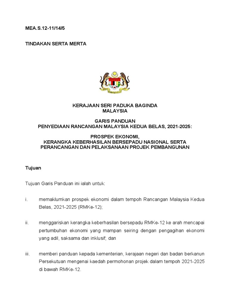 Garis Panduan Penyediaan RMKe-12, (2021-2025) | PDF