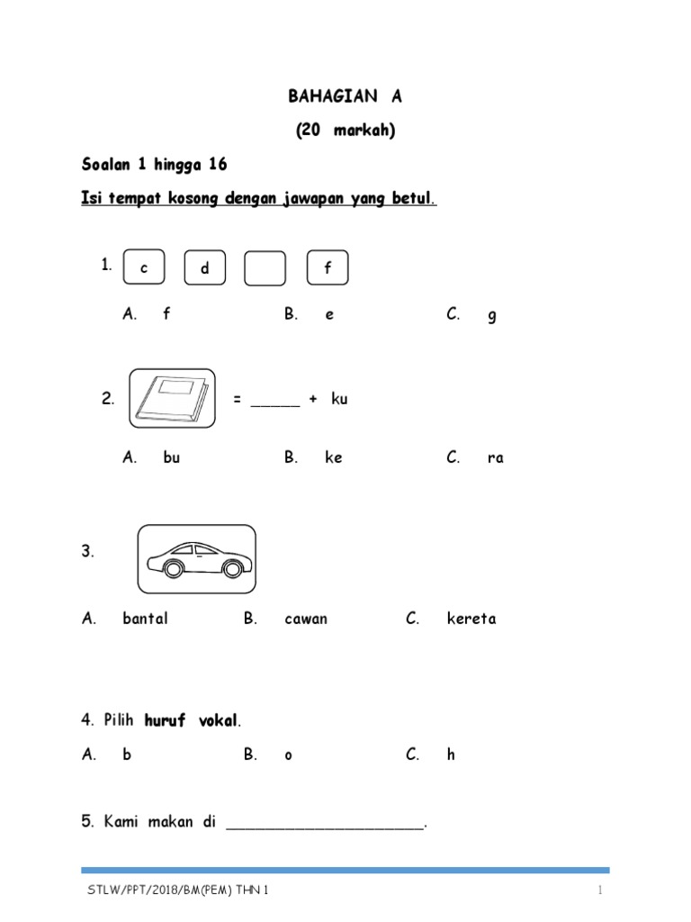 Kertas BM THN1 | PDF