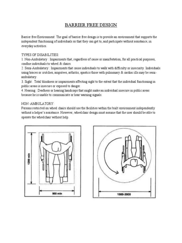 Barrier Free Design | PDF | Visual Impairment | Wheelchair