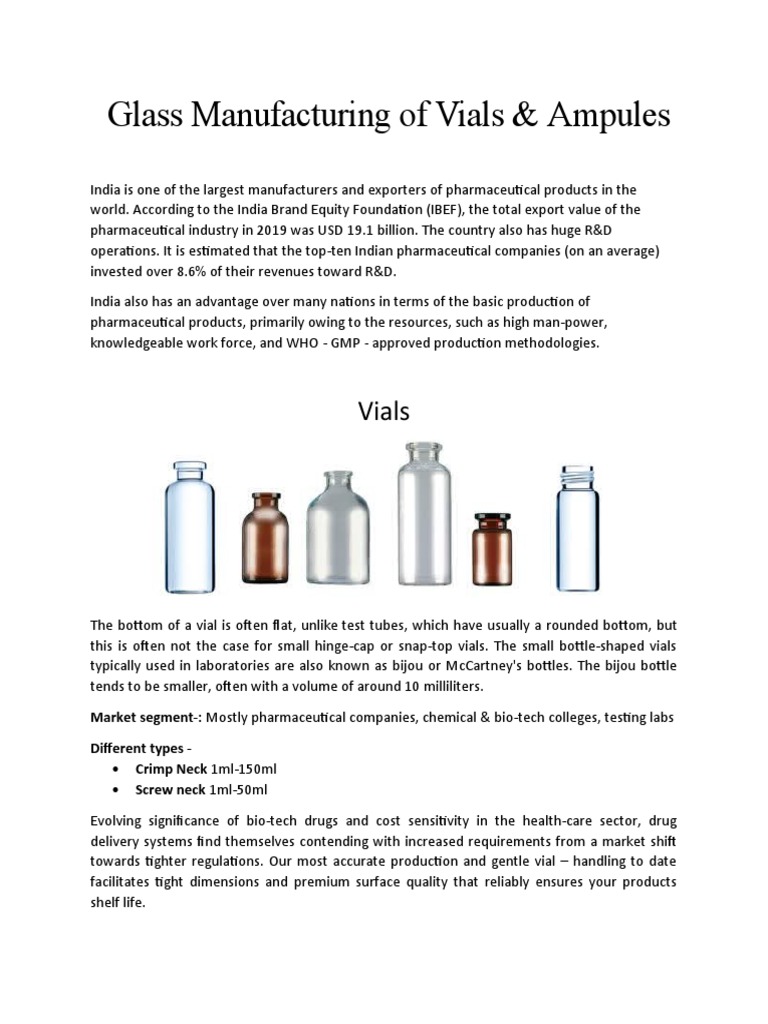 Glass Manufacturing of Vials & Ampules | Download Free PDF ...