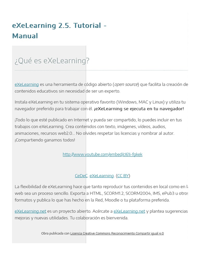 Tutorial eXeLearning 2.5: Crea Contenidos Educativos | PDF