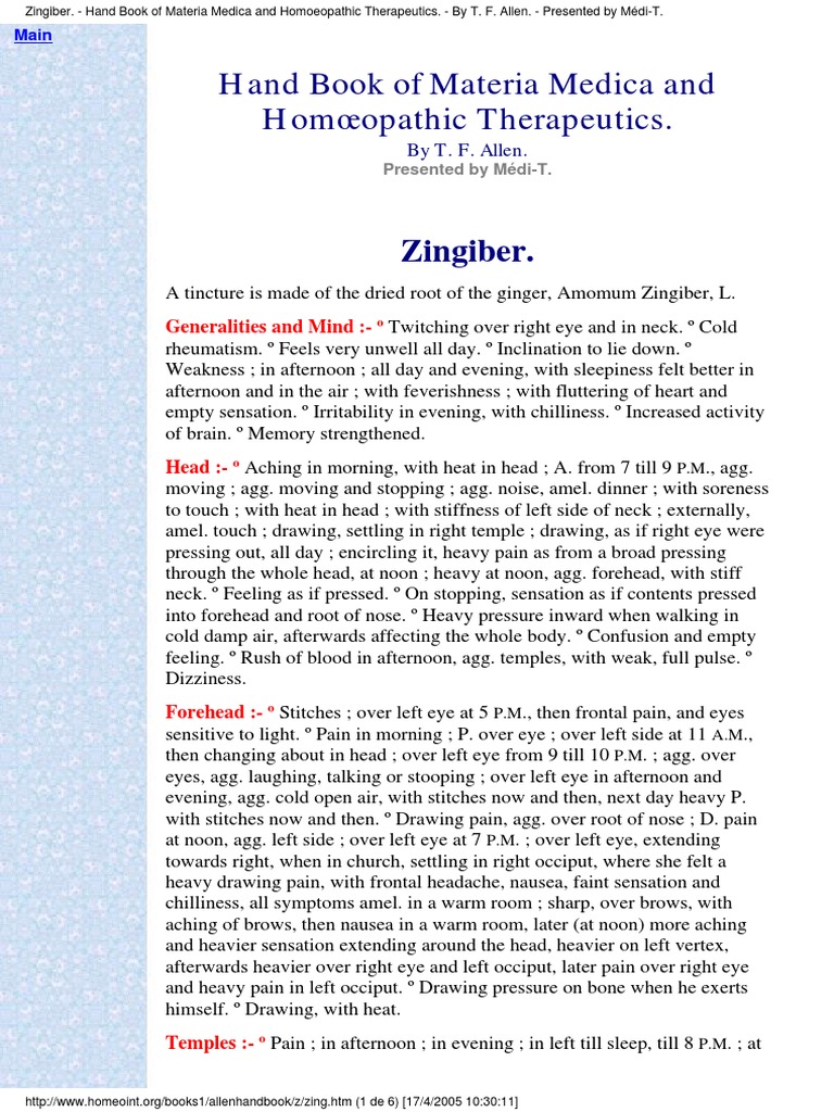 Zingiber - Allen Handbook | PDF | Arm | Thorax