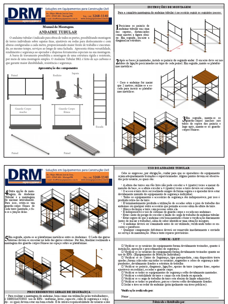 Manual de Montagem - Andaime Tubular | PDF | Andaime | Natureza