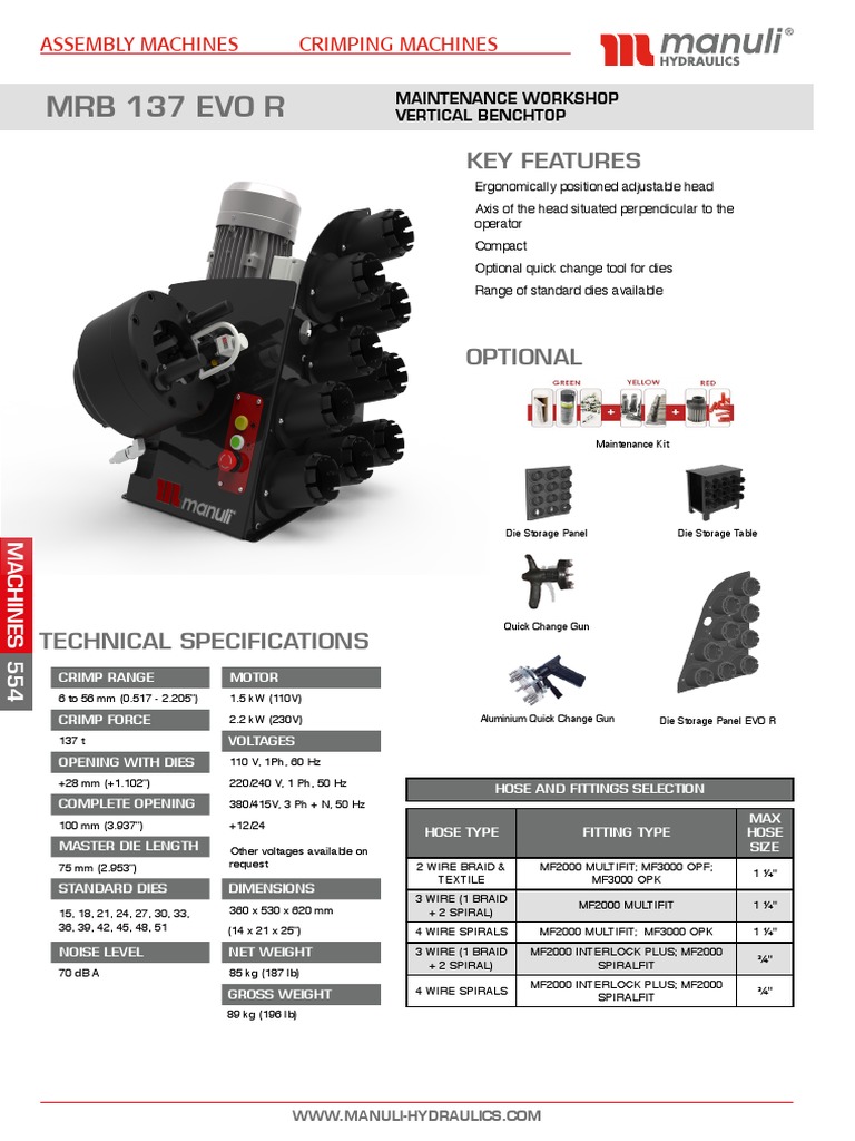 MRB 137 Evo Manuli Crimp | PDF | Mains Electricity | Manufactured Goods