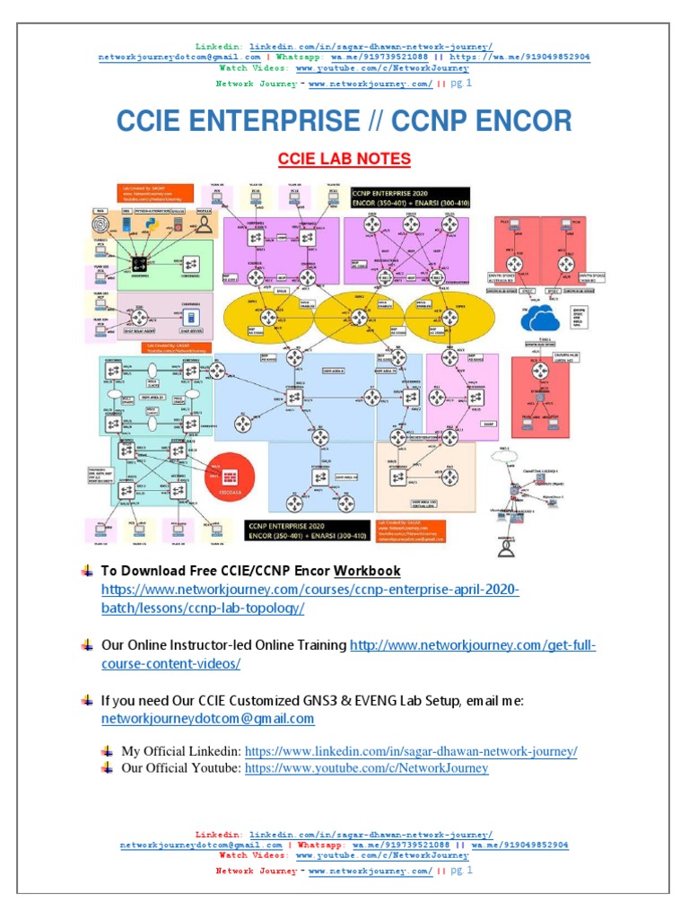 CCNP ENCOR Lab Notes and AAA Guide | PDF | Radius | Ip Address