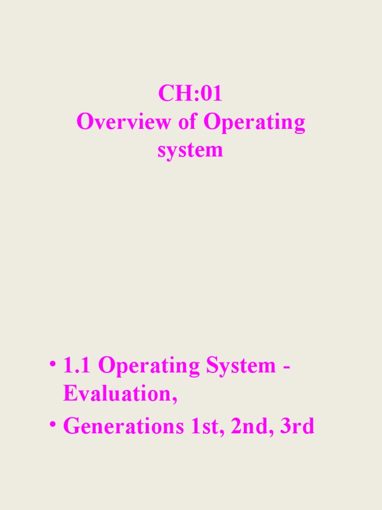 CH01 - OSY Overview of Operating System | PDF | Operating System ...