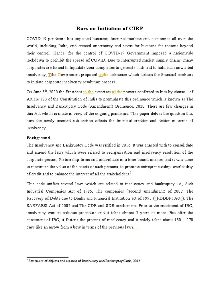 Bars On Initiation of CIRP | PDF