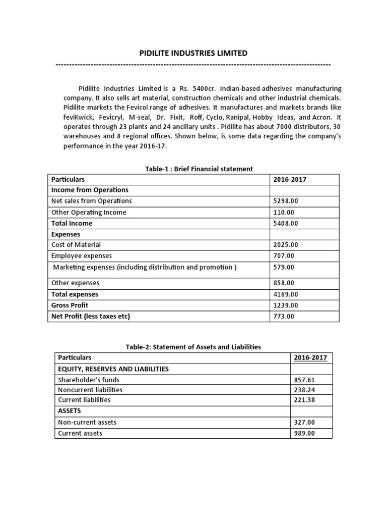 Pidilite Industries Limited | PDF | Economies | Corporations