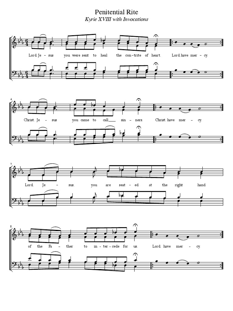 Penitential Rite Kyrie XVIII With Invocations | PDF | Religious Rituals ...