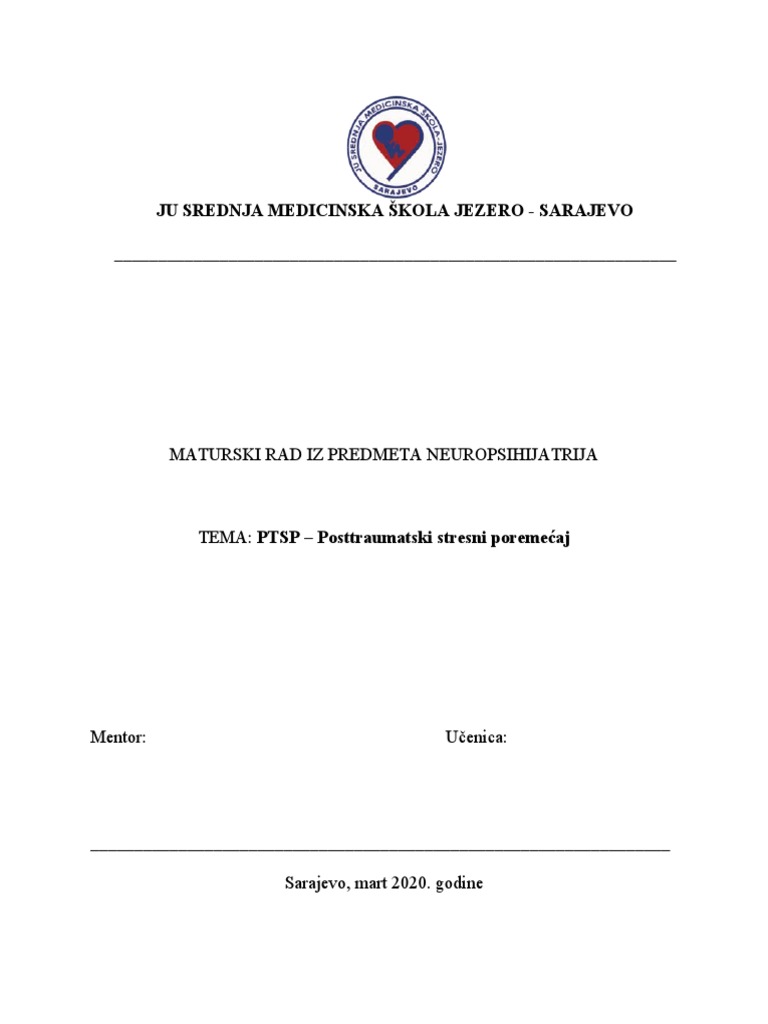 PTSP - Posttraumatski Stresni Poremećaj | PDF
