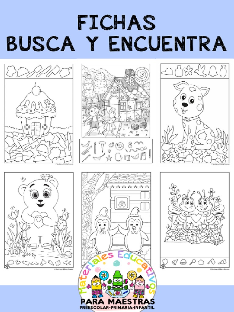 Fichas Busca y Encuentra Por Materiales Educativos para Maestras | PDF